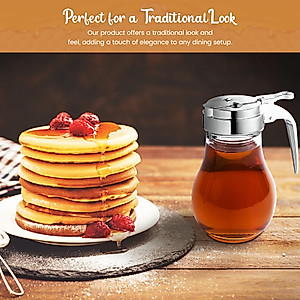 OCS Parts Syrup Dispenser with Lid and Dispensing Thumb Lever | Commercial Grade Liquid Dispensers for Home and Commercial Kitchens (2, 6 OZ)