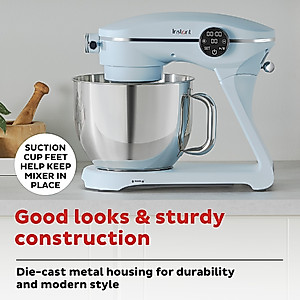 Instant Pot Stand Mixer Pro,600W 10-Speed Electric Mixer with Digital Interface,7.4-Qt Stainless Steel Bowl,From the Makers of Instant Pot,Dishwasher Safe Whisk,Dough Hook and Mixing Paddle,Blue