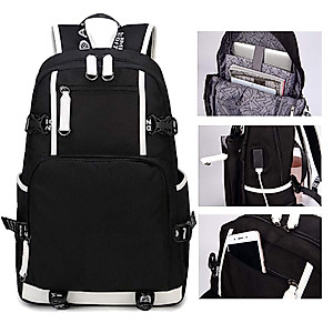 Rainbow Six Siege USB Charging Port Black Oxford Backpack Free R6 Keychain (#3)