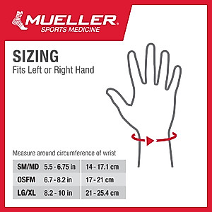 MUELLER Sports Medicine Arthritis Compression Glove, Hand and Wrist Support, Fits Right or Left Hand, for Men and Women, Black, L/XL, Large-X-Large