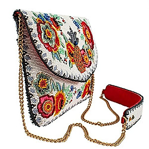 Mary Frances Off to Paradise Floral Crossbody Clutch Handbag, Multi