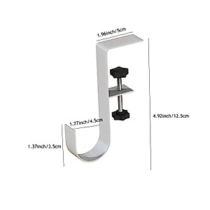 Xisakaca Office Desk Hooks, 2 Pcs Table Desk Hanger Hook Purse Handbag Hook Hole-Free No Paste Adjustable Spacing 20kg Load Capacity for Table Hanging Storage Decor White Black