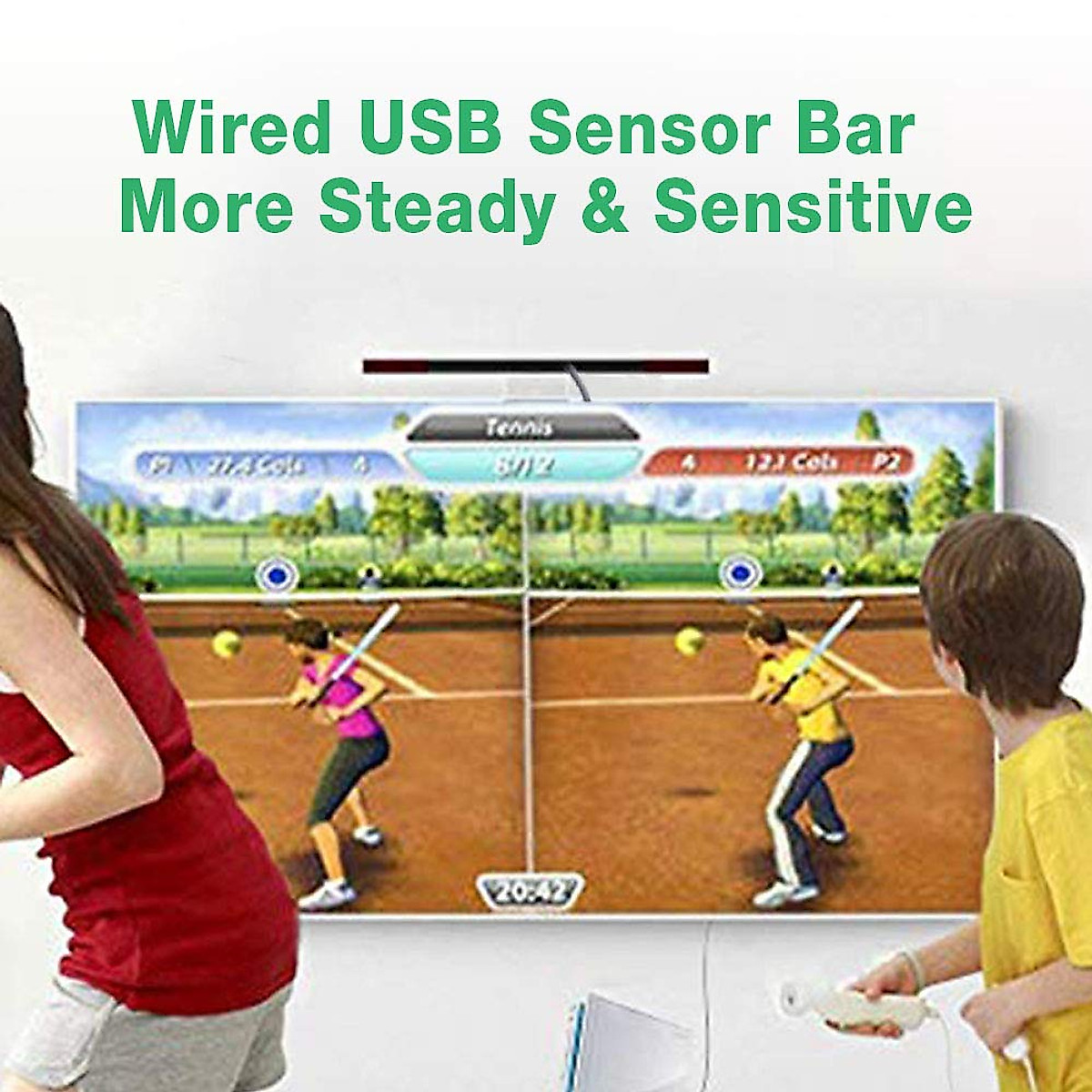 SOONORY for USB Wii Sensor Bar, Infrared IR Ray Motion Sensor Signal Receiver for Nintendo Wii and Wii U Console USB Port with Stable Stand(Black/Silvery)