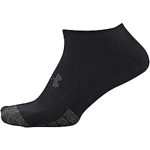Under Armour Adult Performance Tech No Show Socks, Multipairs, Black (3-Pairs), Medium