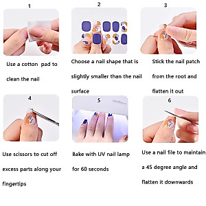 112 Pieces Thin Semi-Cured Gel Nail Strips Solid Full Wrap Nail Polish Strips Sticker Gradient Glitter Self Adhesive DIY Art Decals Strips for Women Girls DIY Craft Decoration Tips（8 Sheets）.