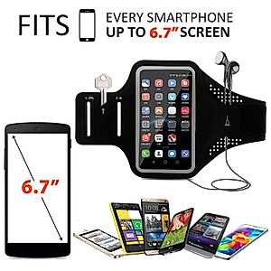 MOVOYEE Phone Holder for Running Armband Cell Phone Holder for iPhone Armband 11 12 13 14 15 Pro Max XS X XR 10 8 7 6s Plus SE Galaxy ID,Phone Armband Sleeve Fit Sport Exercise Workout Black Arm Band