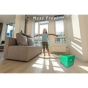 EMBRACE PLAY Toy storage box with car rug play mat - Toy box for boys and girls - 2 in 1 collapsible toy car storage- toyboxes for children - toy boxes for kids (Green)