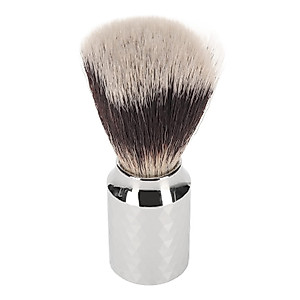 Beard Brush for Men, Alloy Handle Nylon Bristles Shaving Brush, Quick Dry Dirt Removal Mustache Men Shaving Brush for Home and Salon