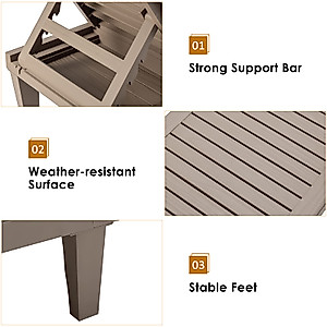 Tangkula Outdoor Chaise Lounge Chair, Lightweight Patio Lounge Recliner Chair with Adjustable Backrest, 5 Reclining Positions Chaise Lounger for Patio, Beach, Balcony, Poolside, Backyard (1, Coffee)