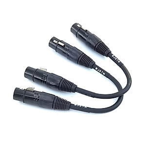 WJSTN Suanqi 3pin XLR Female Microphone Cable XLR to XLR Cables, Female to Female XLR Adapter Cable DMX Cable Patch Cords 2Pack (6in).