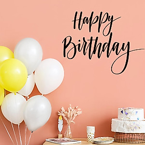 Sinload Happy Birthday Party Decal Sign for Backdrop Letters Peel and Stick Happy Birthday Gender Reveal Sticker for Balloon Arch Decorations Party Sign Wall Decor(Black)