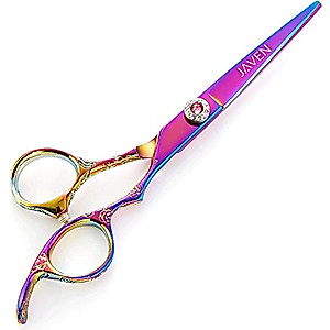 Professional Hair Cutting Shears,6 Inch Hairdressing Shears Barber Hair Scissors Edge Razor Sharp Blades Haircut Scissors for Men Women Kids Japan 440c Stainless Steel (Rainbow) (Pink)