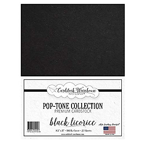 Black Licorice Cardstock Paper - 8.5 X 11 Inch 100 Lb. Heavyweight Cover -25 Sheets From Cardstock Warehouse