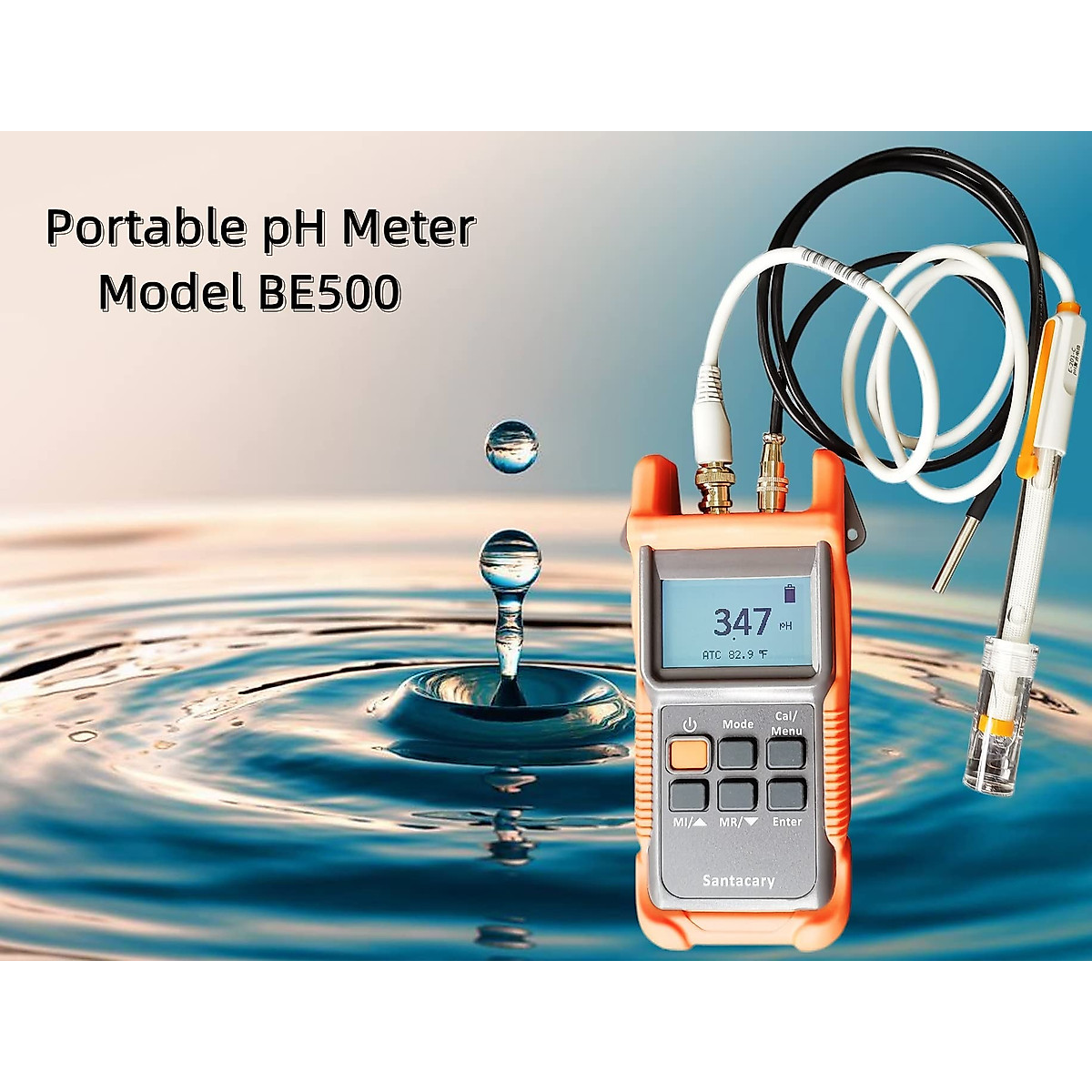 pH Meter, 0.01 pH Accuracy, 0-14.00 pH Measuring Range, 1 to 3 Points Calibration for Precise pH Measurement, Portable