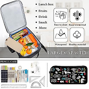 Ynxhroe Travel Backpack 17 Inch School Backpack Fashion Hiking Backpack Insulated Lunch Bag Pencil Pouch Set 3 Piece for Kids Gifts