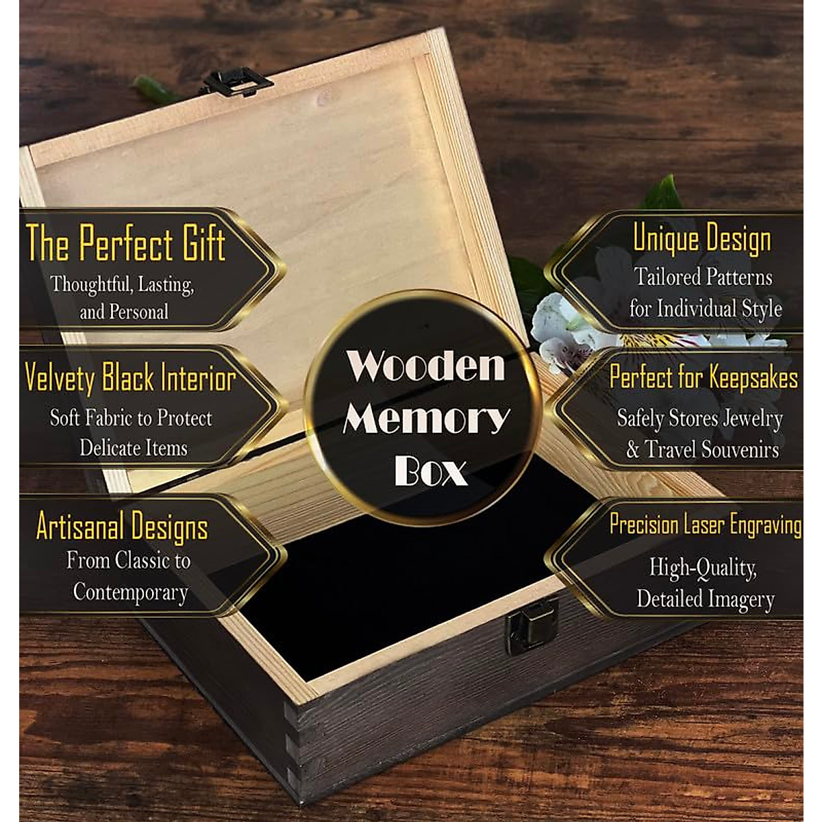 10th Anniversary Commemorative Wooden Box - Engraved Decade Milestone, Perfect for Couples