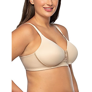 Vanity Fair Womens Full Figure Beauty Back Smoothing Bra, 4-way Stretch Fabric, Lightly Lined Cups Up To H Bra, Wirefree - Beige, 42C US
