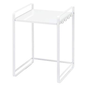 Yamazaki Home Expandable Kitchen Counter Organizer | Steel | Countertop Shelf, One Size, White