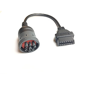 Type 1 J1939 9pin to OBD2 Cable Black J1939 to obdii Female Adapter for Truck