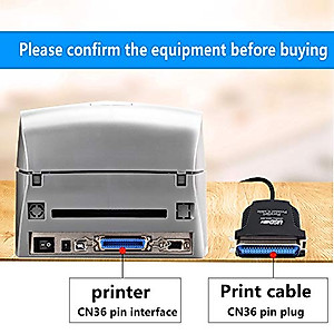 SinLoon USB to Parallel Port Adapter USB to IEEE1284 CN36 Parallel Printer Cable Adapter for Printer (2.8FT)