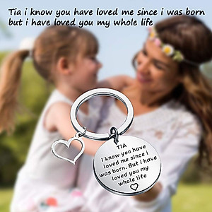 Tia Keychain Auntie Gift Tia Birthday Gift Tia Gifts from Niece Nephew Gift for Tia (Tia i know)