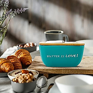 UNI-THGT Butter Dish with Lid for Countertop - Butter Container - Butter Storage Case with Knife - Fresh Butter Keeper