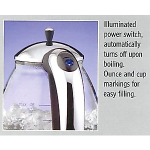 Capresso 259 Water Kettle, 10" x 8.25" x 6.25", Polished Chrome