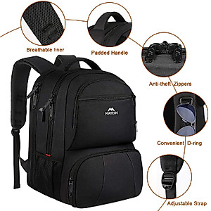 MATEIN Lunch Backpack for Men, 17 Inch Insulated Cooler Backpack Lunch Box Backpack with USB Charging Port, Water Resistant Computer School Bookbag College Laptop Backpack Gifts for Travel Picnic Work