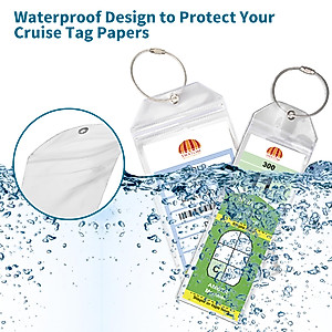 SWATOM Cruise Luggage Tags PVC Holders -Waterproof-Clear Luggage Tag-Zip Seal-Etag Bag for Royal Caribbean & Celebrity 2024 & 2025 Cruise Line Ships with Steel Loops (7.9x2.5'' 4P)