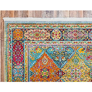 Unique Loom Baracoa Collection Area Rug - Marta (5' 5" x 8' Rectangle, Multi/ Burgundy)