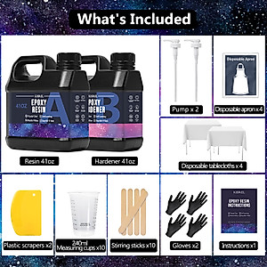 KISREL Epoxy Resin 82OZ - Crystal Clear Epoxy Resin Kit - No Yellowing No Bubble Art Resin Casting Resin for Art Crafts, Jewelry Making, Wood & Resin Molds(41OZ x 2)