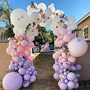 ZFUNBO Pastel Purple Balloons Garland Arch Kit 95 pcs 18/12/10/5 Inch Light Purple Balloons Different Sizes Purple Latex Balloon for Baby Shower Gender Reveal Wedding Birthday Purple Party Decorations