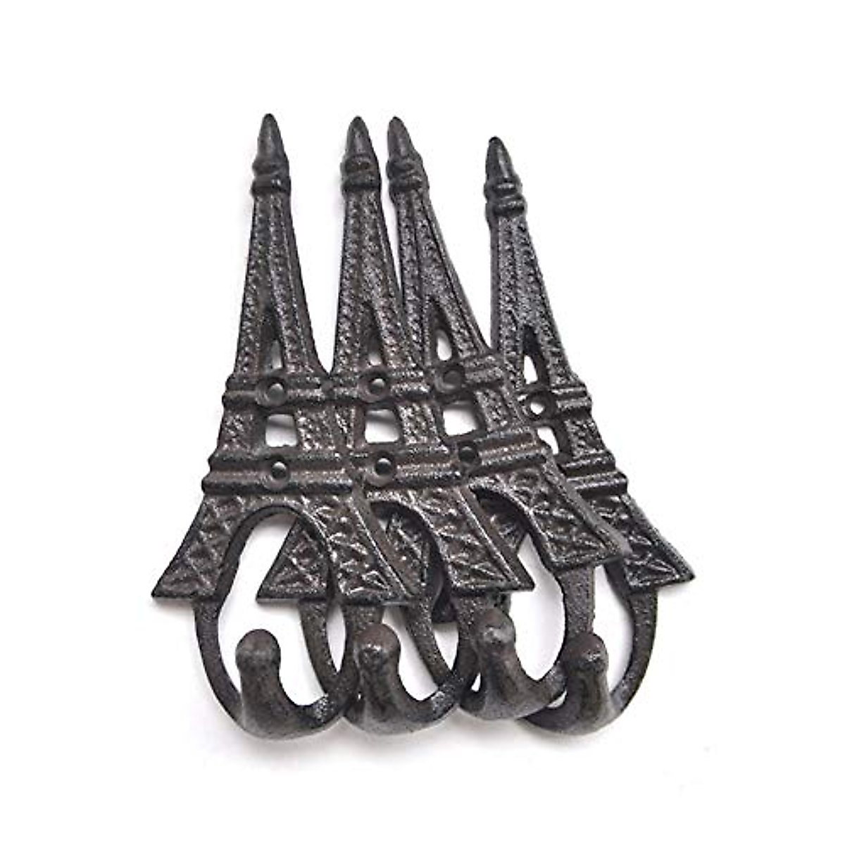 BOOHAO 2 pcs Eiffel Tower Wall Hook Eiffel Tower Wall Mounted Coat Hooks Rustic Style Cast Iron Coat Hook for Towel Key Cap Bathroom