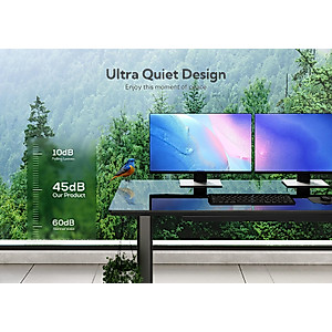 INNOVAR Glass Standing Desk with Drawers, 48×24 Inch Adjustable Stand Up Desk, Quick Install Home Office Computer Desk, Black