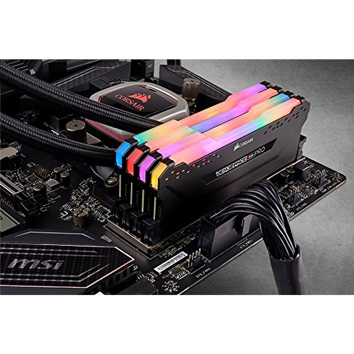 Corsair Vengeance RGB Pro 64GB (4x16GB) DDR4 3600 (PC4-28800) C18 Desktop Memory – Black, CMW64GX4M4D3600C18