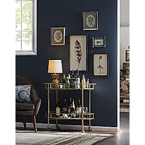 Creative Co-Op Resin Pineapple Table Lamp with Linen Shade, Distressed Gold