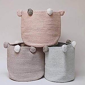 UXZDX Cotton Woven Clothes Storage Basket Kid Toys Stockpile Basket for Large Foldable Dirty Clothes Toys and Art Organizer Holder (Color : Light Gray)