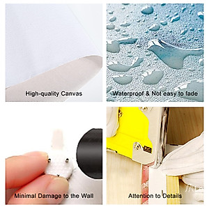 Wall Art Prints Paintings Stretched & Framed Beautiful interior of the Temple of Dendera or the Temple of Hathor Poster Home Living Room Decoration Ready to Hang 4 Panel Canvas Pictures