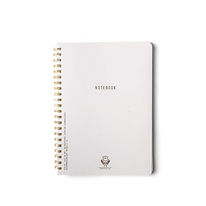 DesignWorks Ink A4-8.25" x 11.625" Speckled Ivory White Textured Paper Notebook Journal with Gold Accents, Lined Pages, and Durable Spiral Binding for Work, Writing, Journaling