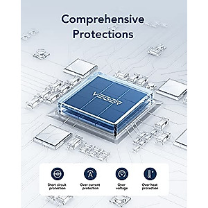 VEGER Portable Charger for iPhone Built in Cables Fast Charging USB C Slim 10000 Power Bank, Wall Plug USB Battery Pack for iPhones, iPad, Samsung More Phones Tablets (Black)