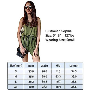 REORIA Womens Casual Summer One Piece Sleeveless Tank Top Striped Playsuits Workout Yoga Short Jumpsuit Beach Rompers White+Black Large
