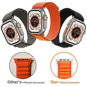 [3 Pack] Alpine Loop Compatible with Apple Watch Band 49mm 45mm 44mm 42mm 41mm 40mm 38mm, Sport Nylon Solo Loop Rugged Strap with Titanium G‑Hook for iWatch Utral/SE Series 8 7 6 5 4 3 2 1