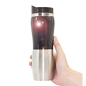 Mengshen Car Electric Mug - 12 Volt 400ML 50W Portable Cigarette Lighter Coffee Cup Kettle Pot Electric Rice Tea Insulated Stainless Steel Heating up to 100 degrees Celsius, CA102 Black