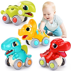 Toys for 1 Year Old Boys Gift Dinosaur Toy Cars for 1 2 3 Year Old Friction Powered Car Toddler Toys Age 1-2 Baby Toys 12-18 Months 1st Birthday Gift for Toddler Toys 1-3 Push and Go Car Baby Boy Toys