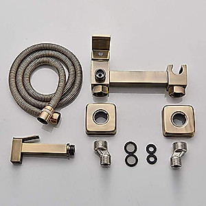 icVantA Shower System Antique Bronze Bidet Shower Faucets Brass Hygienic Shower Spray Airbrush Tap Hot & Cold Mixer Toilet Spray Bidet ShowerRound Model，Square Model