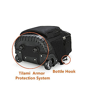 Tilami Unisex-Children Wheeled Rolling Backpack for Laptop, School, College and Travel - Waterproof - 18inch - Black