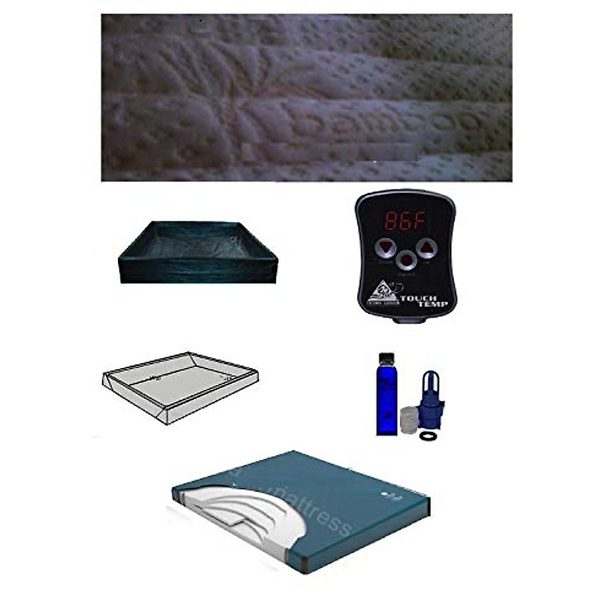 Softside Waterbed Mattress with Organic Bamboo Cover and 95% Waveless (King 76 x 80)