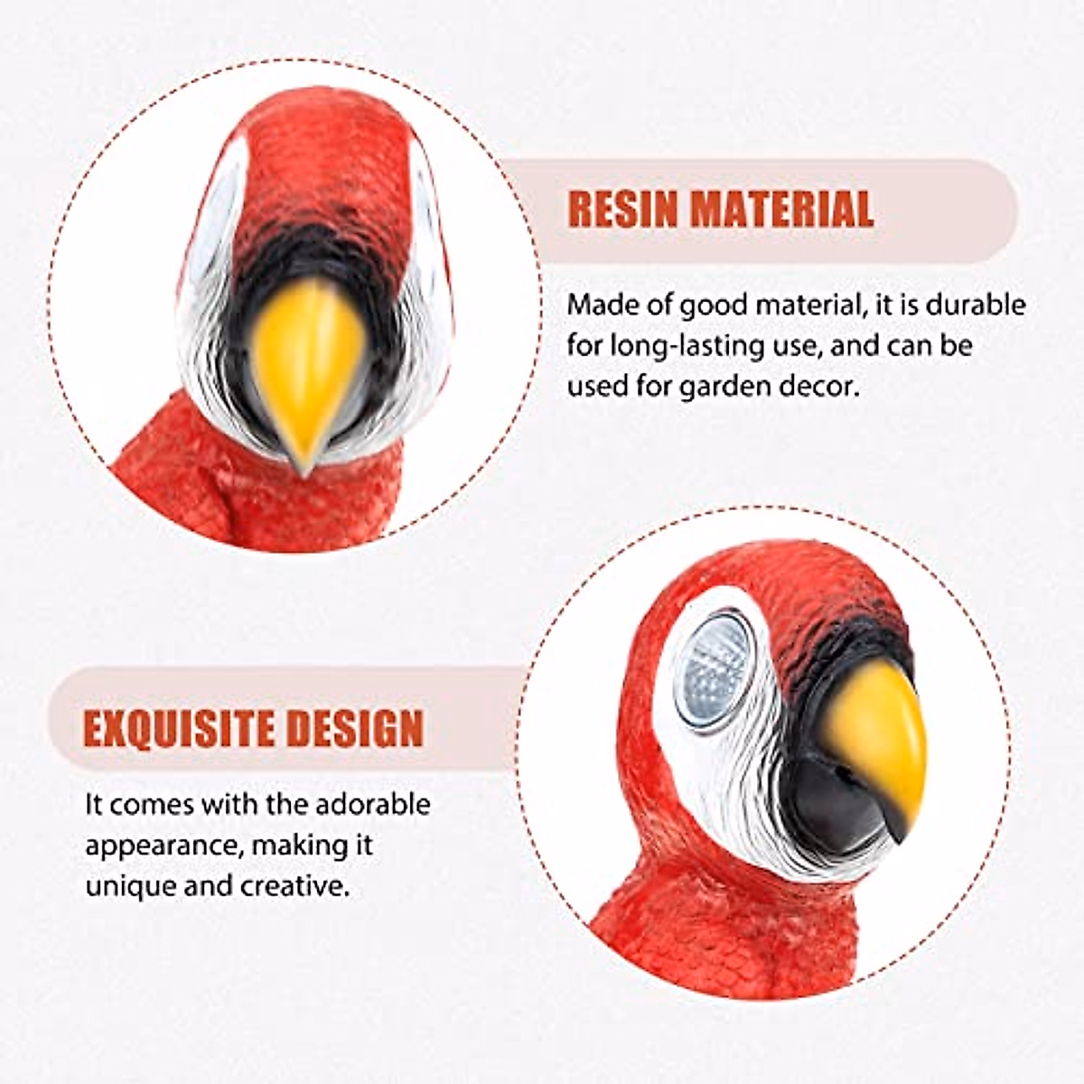 Operitacx Parrot Garden Statue Solar Light Resin Parrot Figurine Animal Sculpture Landscape Lamp for Indoor Outdoor Patio Yard Lawn Decor