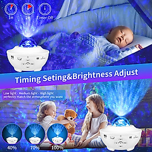 Galaxy Light Projector, Star Projector Night Light Bluetooth Music Speaker Starry Light Projector for Bedroom Kids Decor Party Ceiling, Work with Alexa & Google Asistant Smart WiFi Remote Control