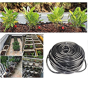 Furnrubden 1/4 Inch Drip Irrigation Tubing, 100Ft Blank Garden Automatic 1/4" Watering Tube Line Watering Drip Kit for Small Garden Irrigation System